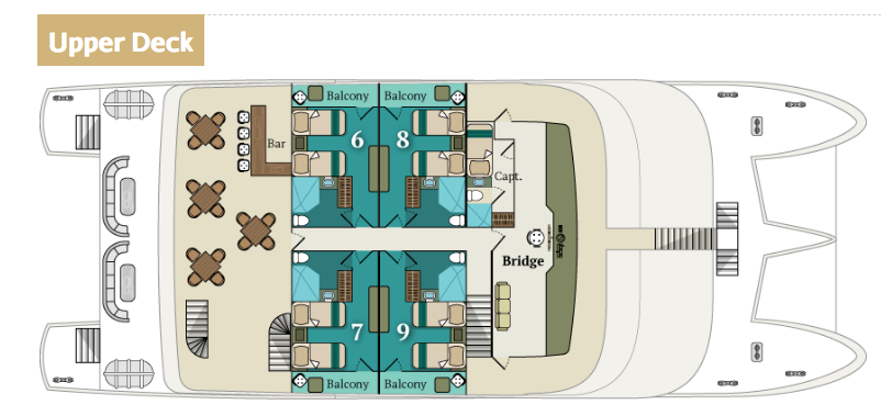 ALYA DECK PLANS | Galapagos Cruises | Galapagos Islands luxury boat